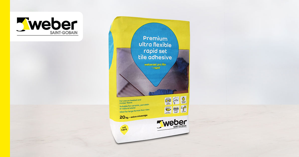 weberset pro lite - rapid | Lightweight floor tile adhesive | Weber UK