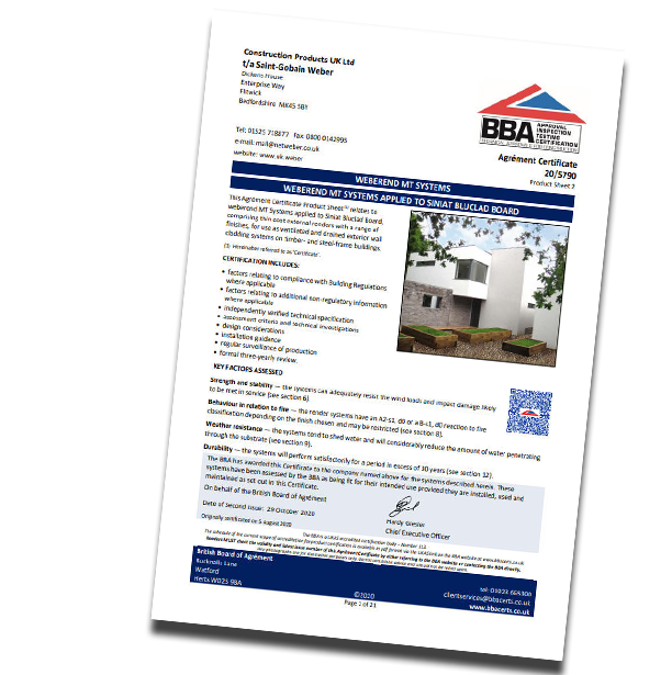 Rendering onto panel construction | Weber UK