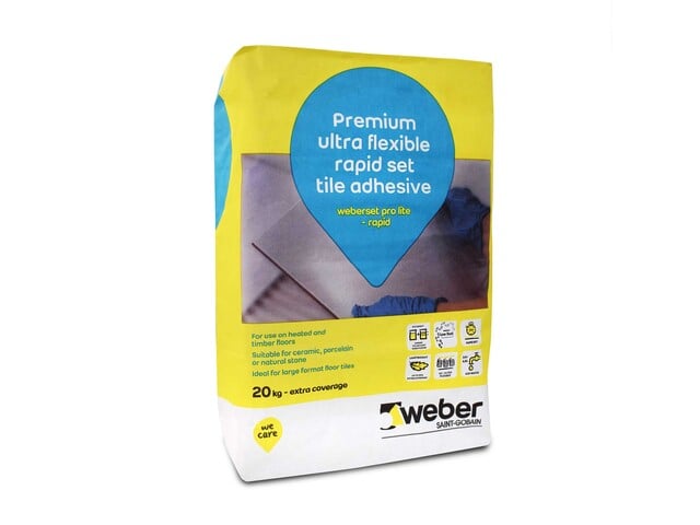 weberset pro lite - rapid | Lightweight floor tile adhesive | Weber UK
